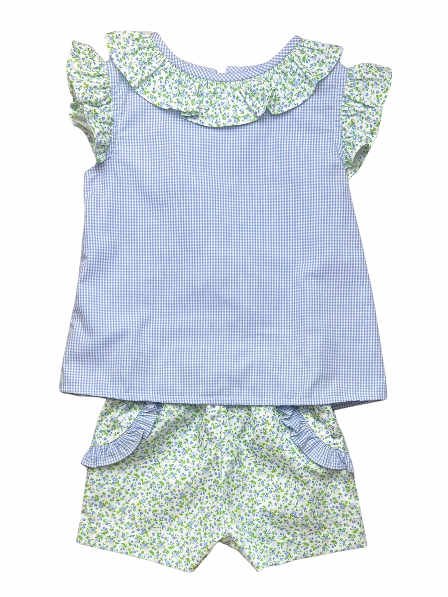 Lucy Girl Ashley Short - Blue Floral