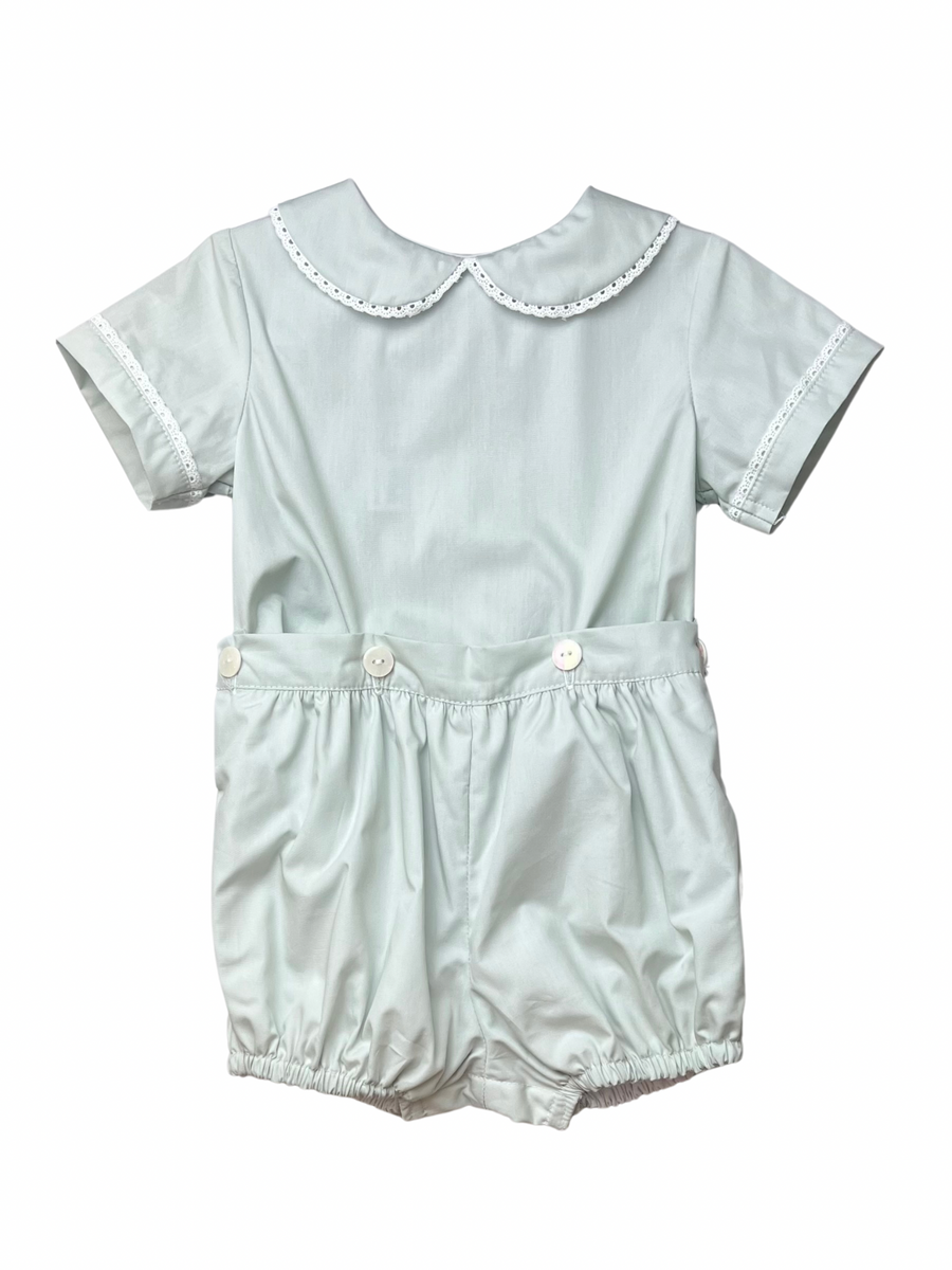 Tyler button on Short - Mint Pima