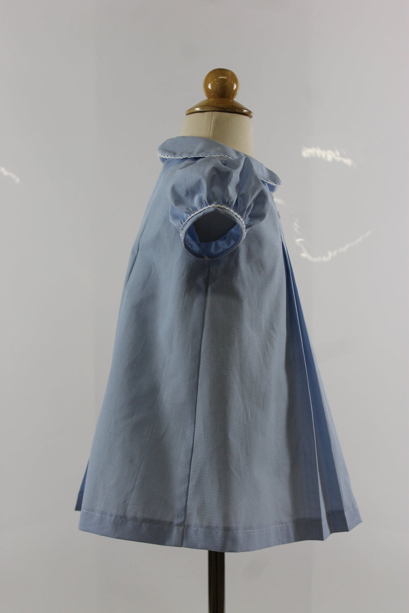 Kay Dress - blue micro check