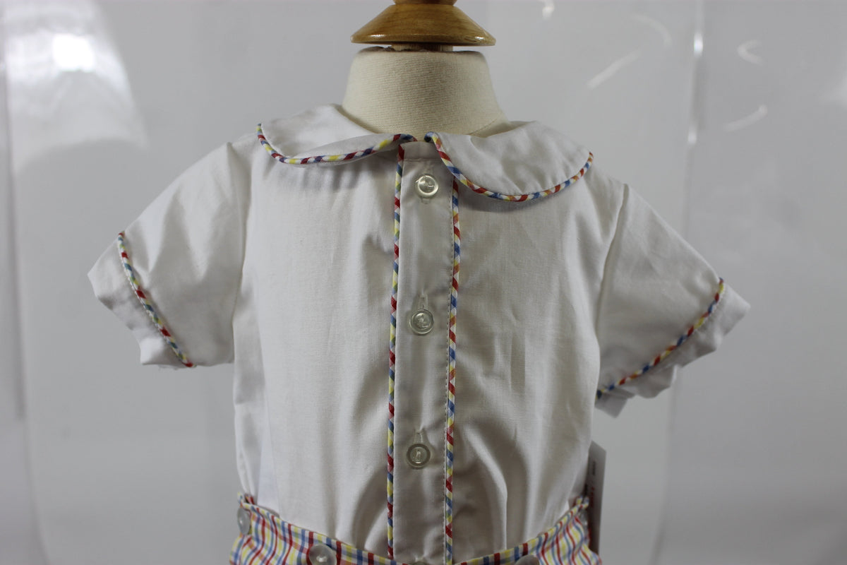 Peter Button on Short - Multi Bright Plaid